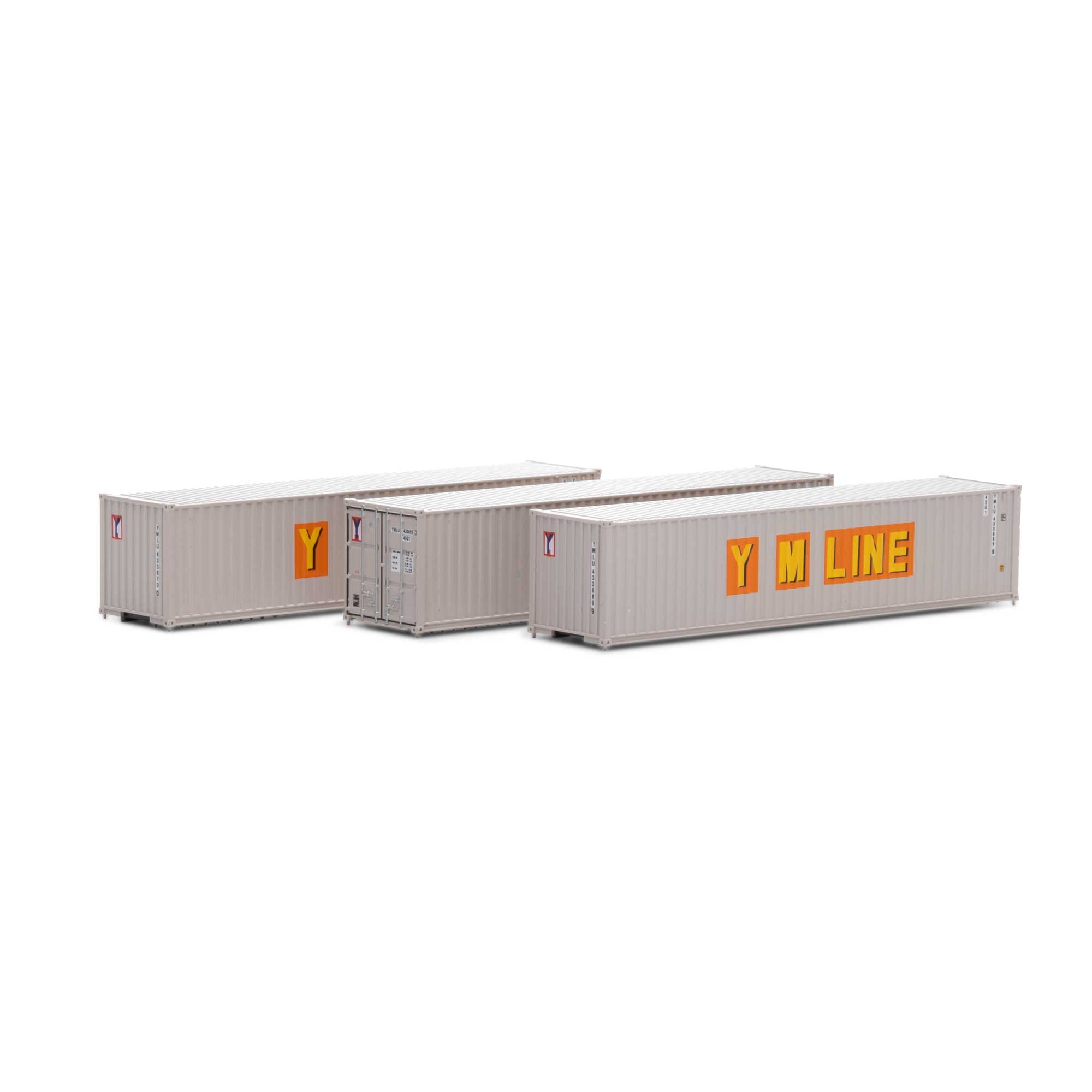 Athearn N 40' Corrugate Low Container Yang Ming/Old 3 ATH17391 N ...