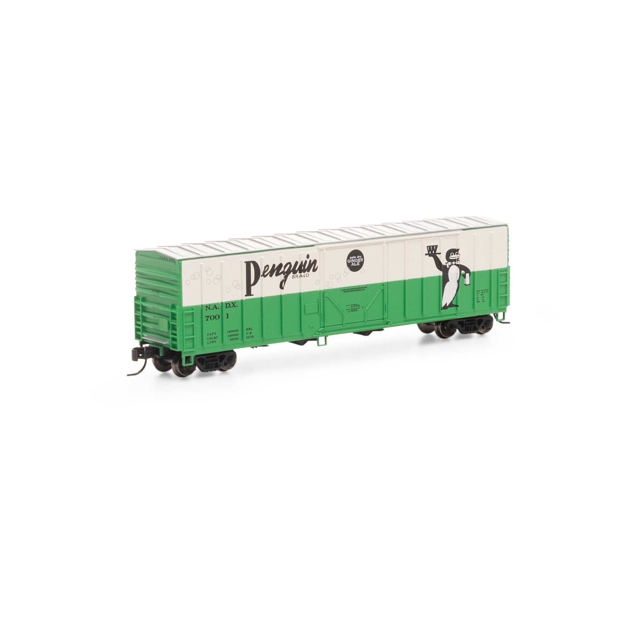 Athearn N 50' NACC Box Penguin Ginger Ale #7001 ATH3871 N Rolling Stock ...