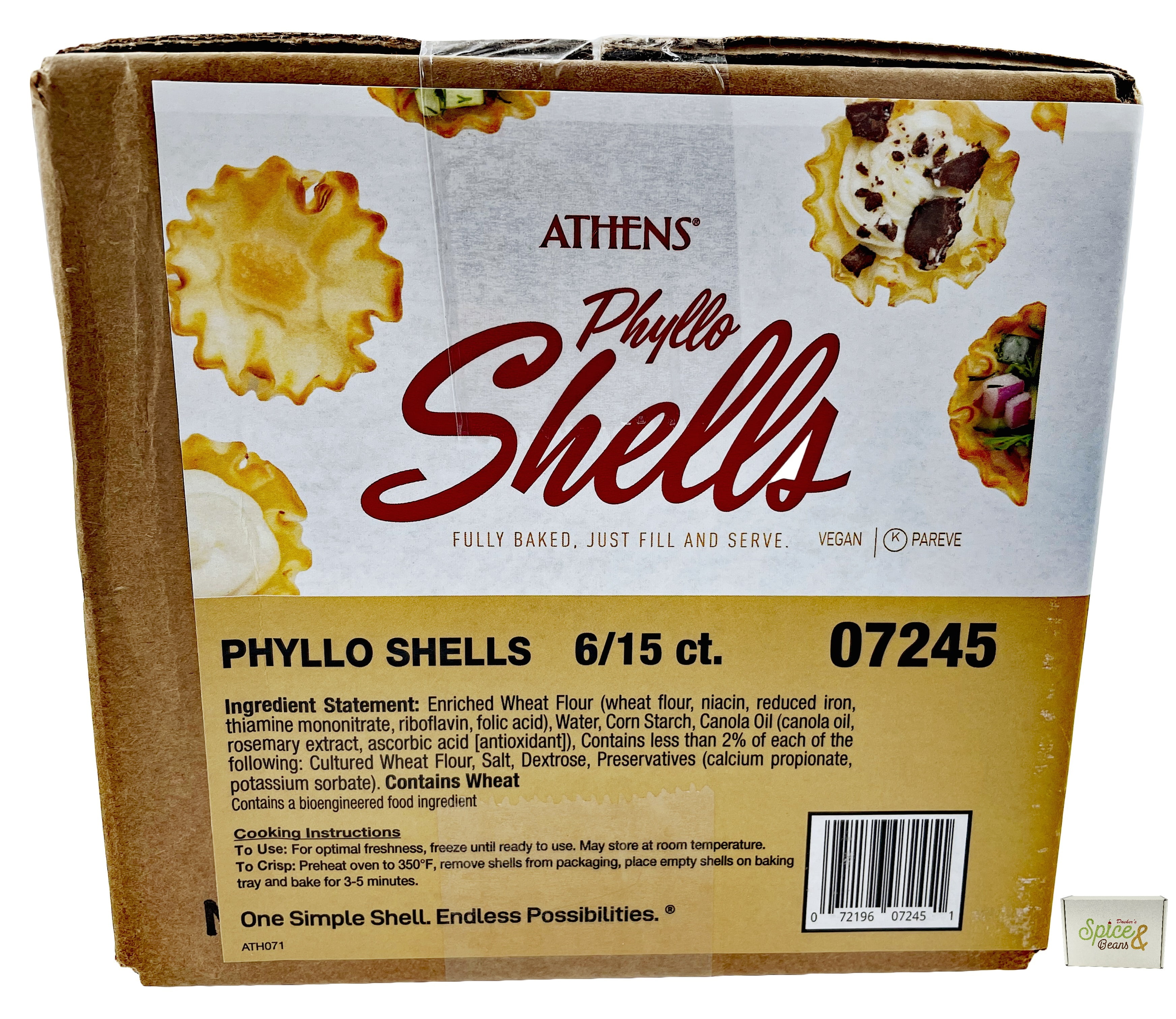Athen's Mini Phyllo Shells - 6/15ct Trays - Fillo Dough Shells (90 ct ...