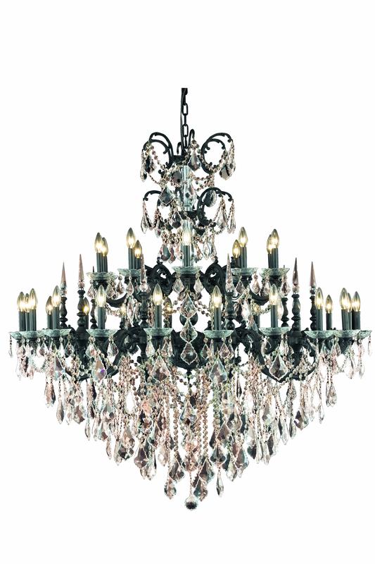 Athena 30 light Dark Bronze Chandelier Golden Teak (Smoky) Royal Cut ...