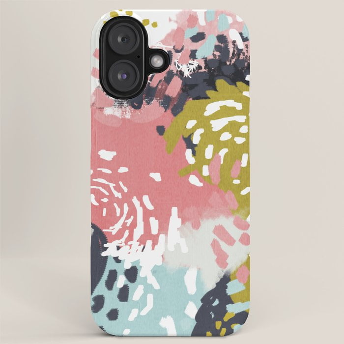 Athena Abstract Pastel Pink Yellow Blue Painterly Art Phone Case for ...