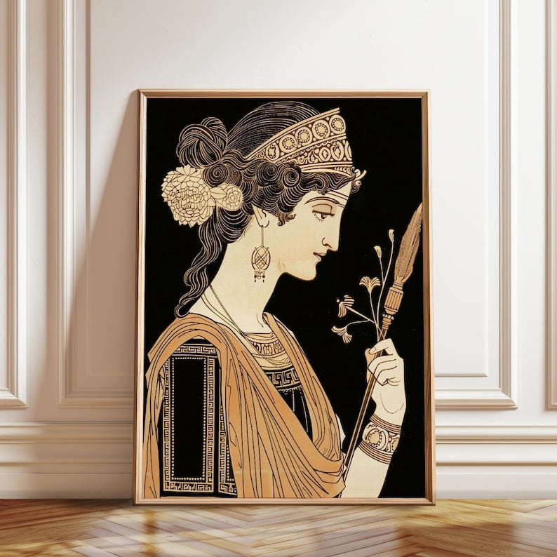 Athena Art Print - Ancient Greek Goddess Wall Art Poster - Antique ...