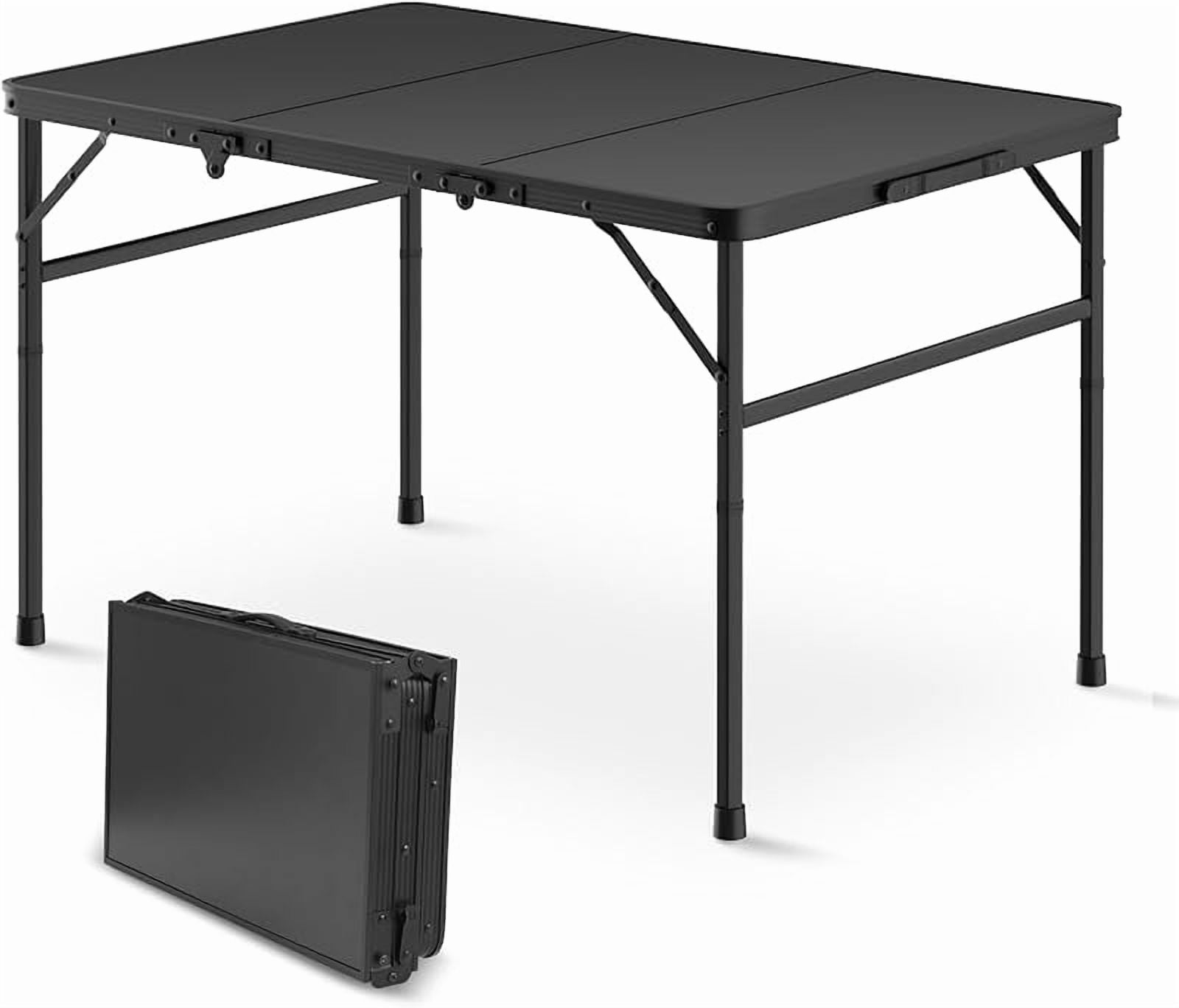Athena Collection Foldable Camping Table, 47" Aluminum Outdoor Folding ...