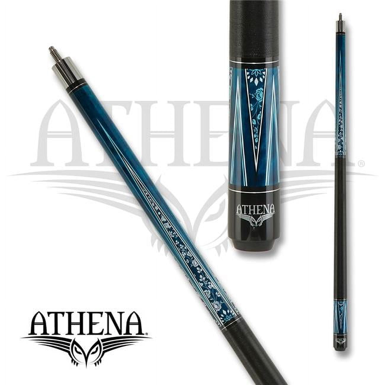 Athena Cues ATH49 19 19 oz Athena Blue with White Roses Pool Cue ...