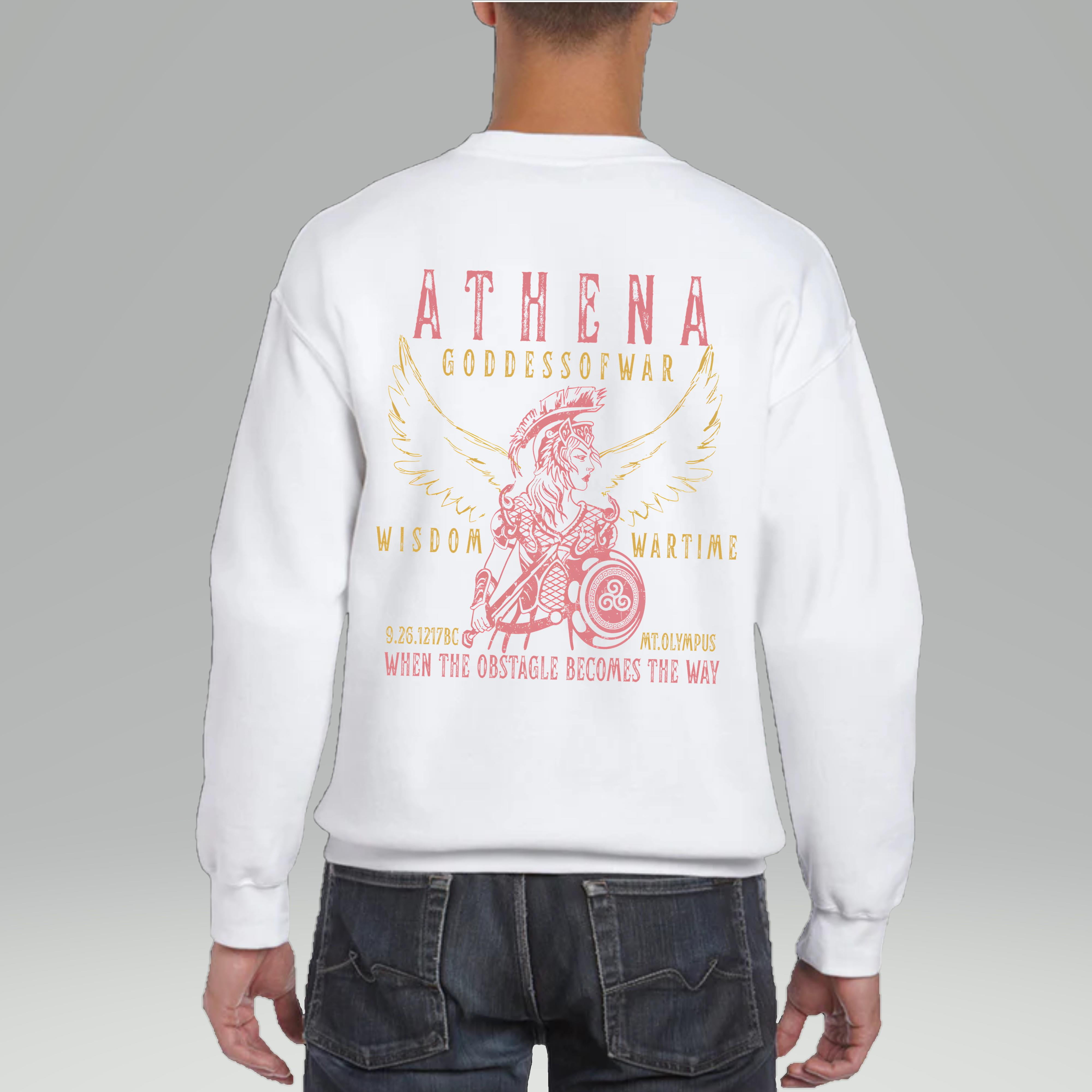 Athena Distressed Band Sweatshirt Back Side Greek Mythology Shirt ...