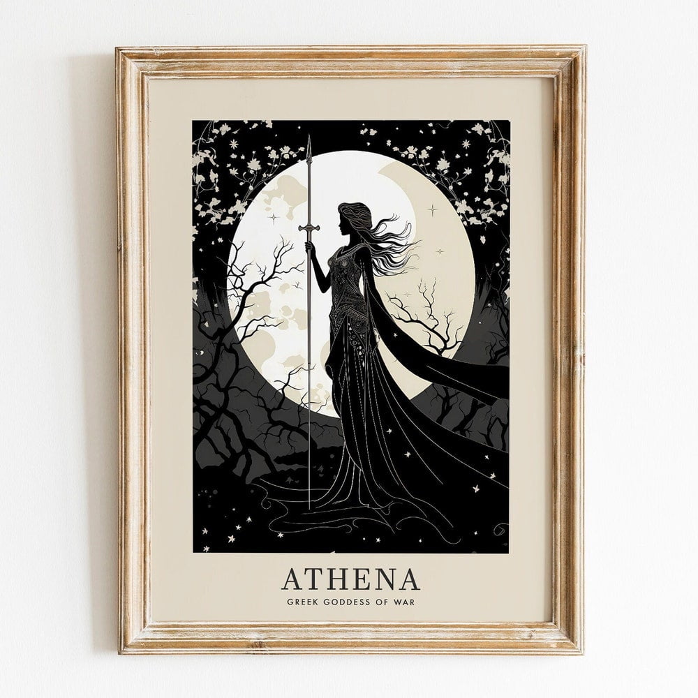 Athena Greek Goddess Of War, Goddess Wall Art Greek Mythology Art Greek ...