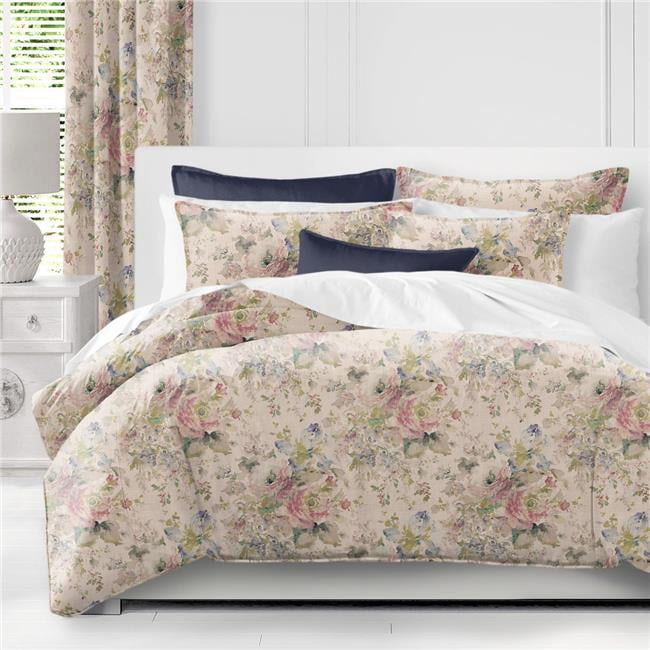 Athena Linen Coverlet & 2 Pillow Shams Set, Blush - Super King Size - 3 ...