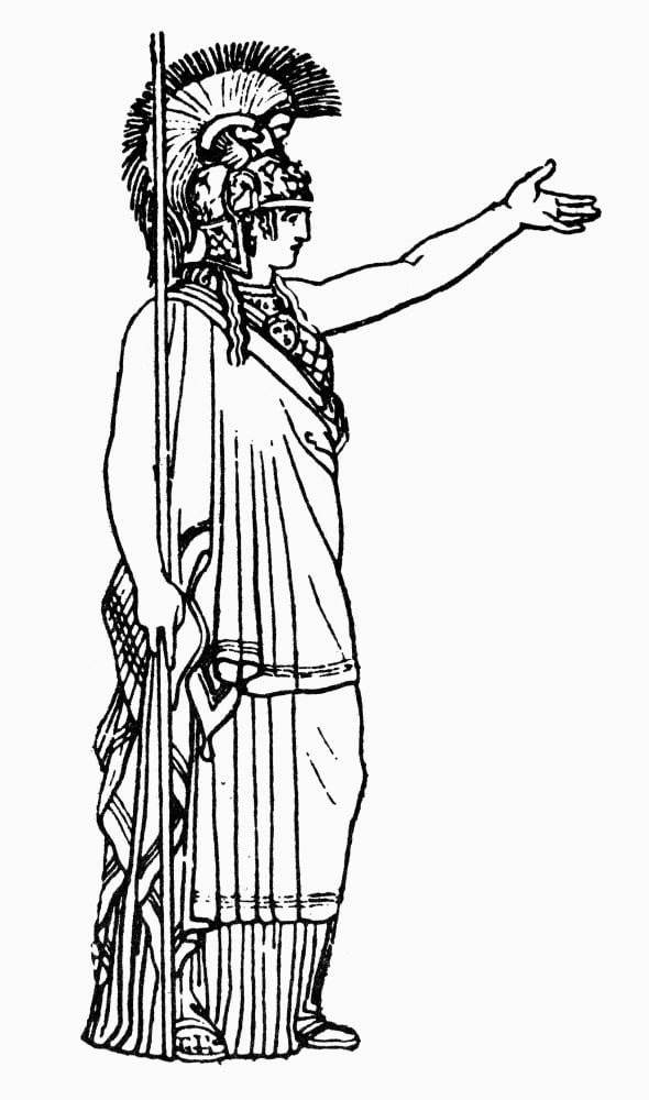 Athena Greek Goddess Of Wisdom Drawing