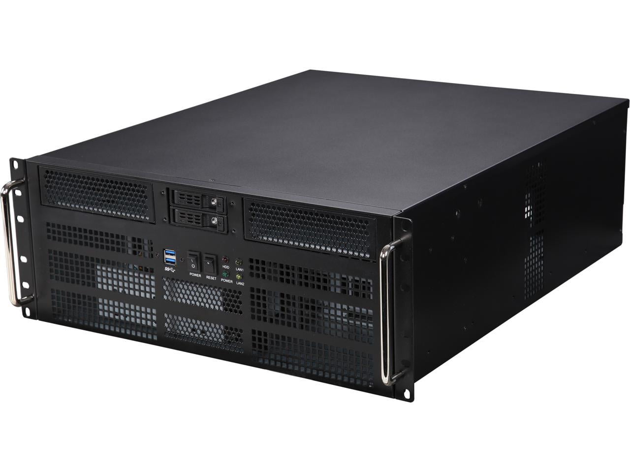 Athena Power RM-4U8G525 Black SGCC (T=1.2mm) 4U Rackmount Server Case 2 ...