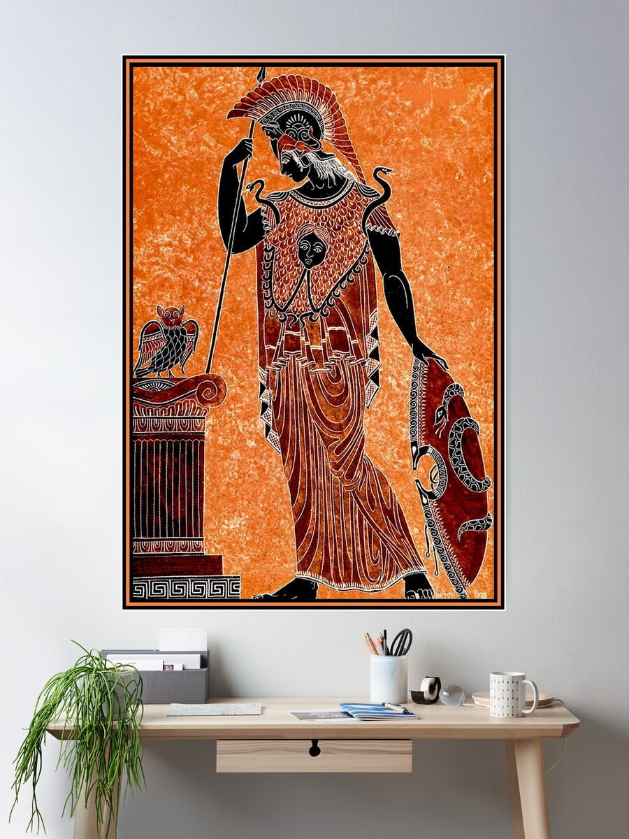 Athena : Vintage Greek Goddess Of War Print Poster Wall Art, Modern ...