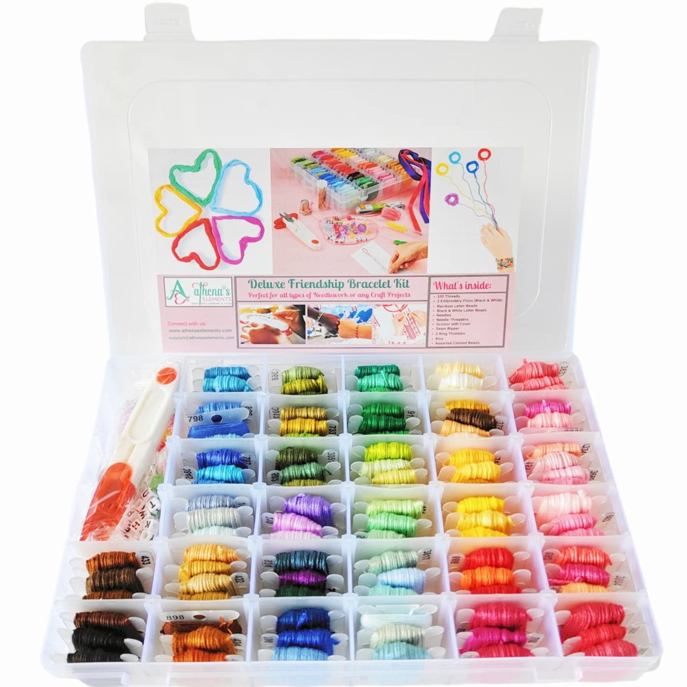 Athena's Elements Friendship Bracelet String Kit - 276pcs Embroidery ...