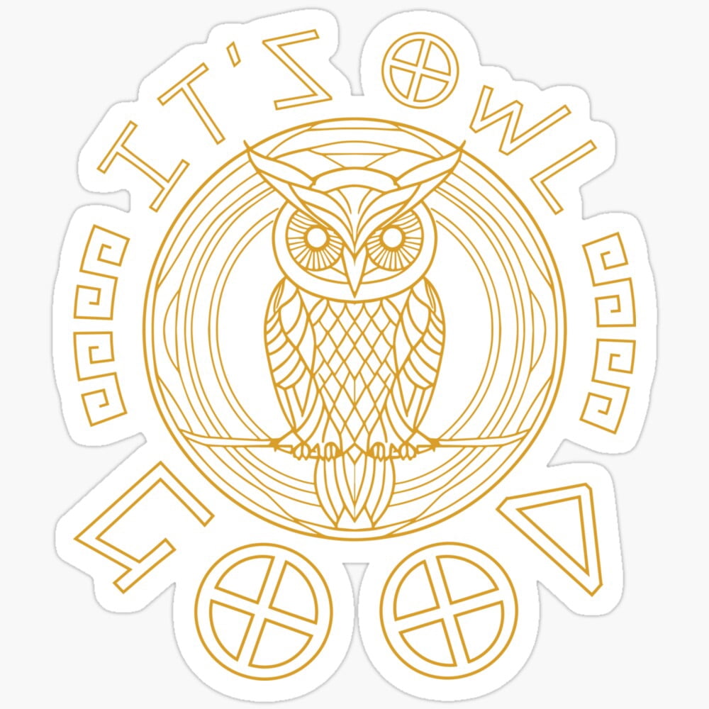 Athenian Owl Sticker Phone Decal Water Bottle Stickers Car Decals ...
