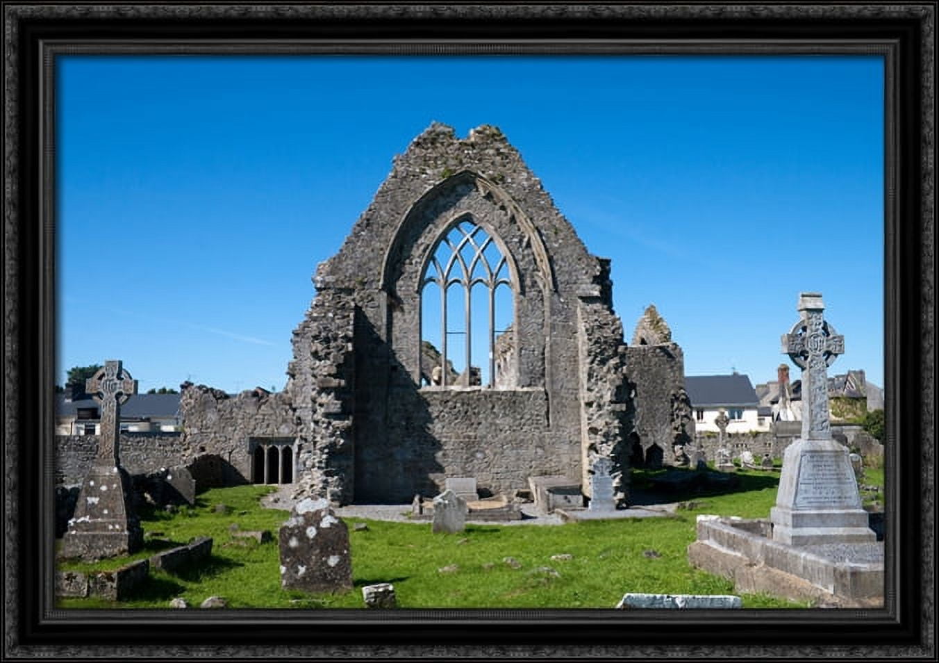 Athenry Priory, Ireland 40x28 Large Black Ornate Wood Framed Canvas Art ...