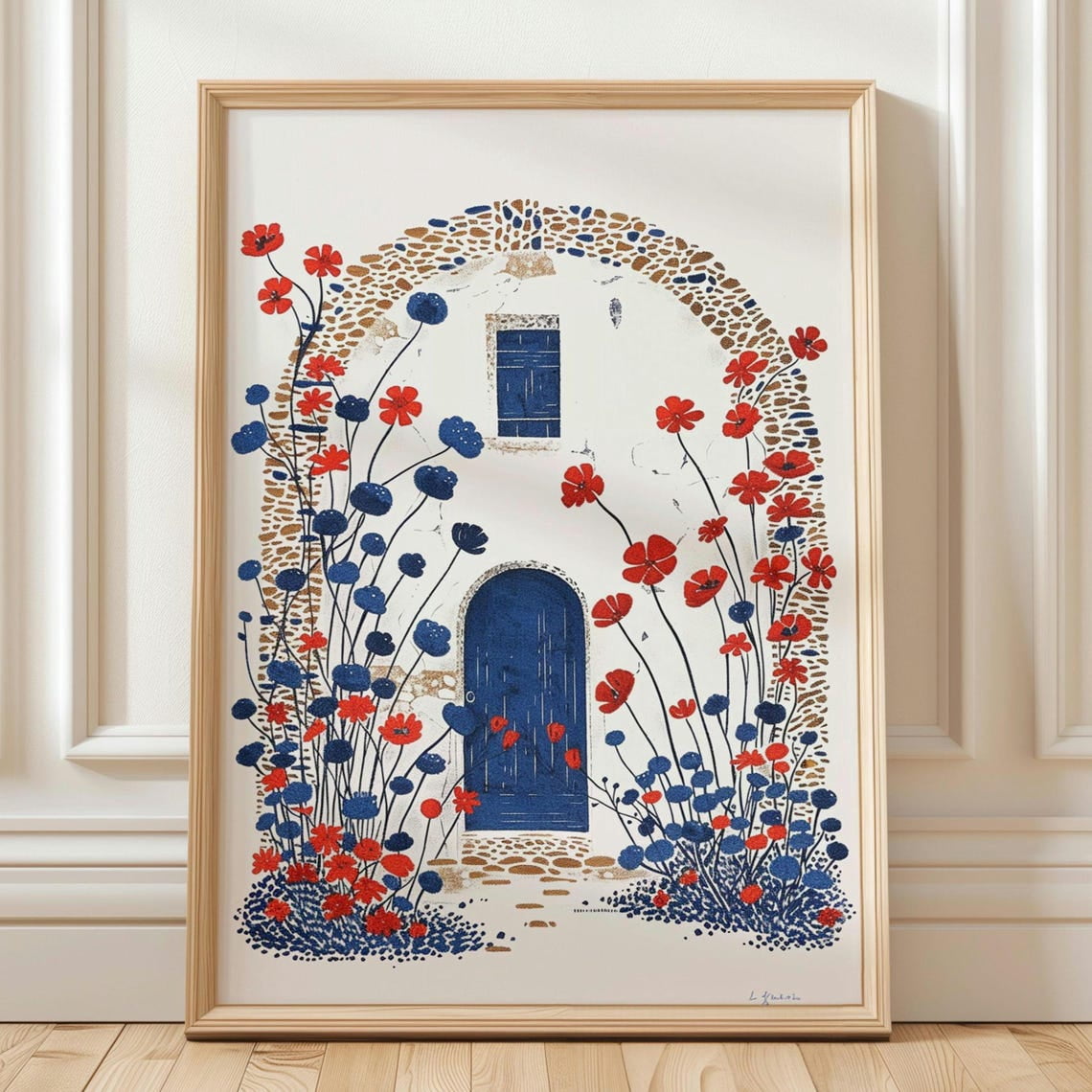 Athens Acropolis Red Black Linocut Style Greek Travel Decor, Unframed ...