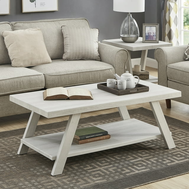 Athens Contemporary Wood Shelf Coffee Table - Walmart.com