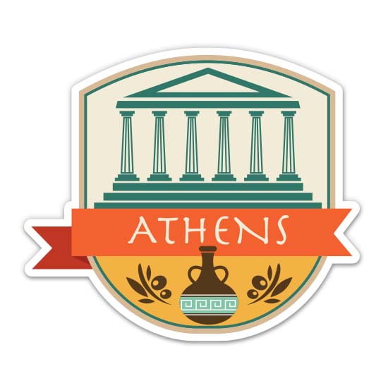 Athens Greece - 12" Vinyl Sticker Waterproof Decal - Walmart Business ...