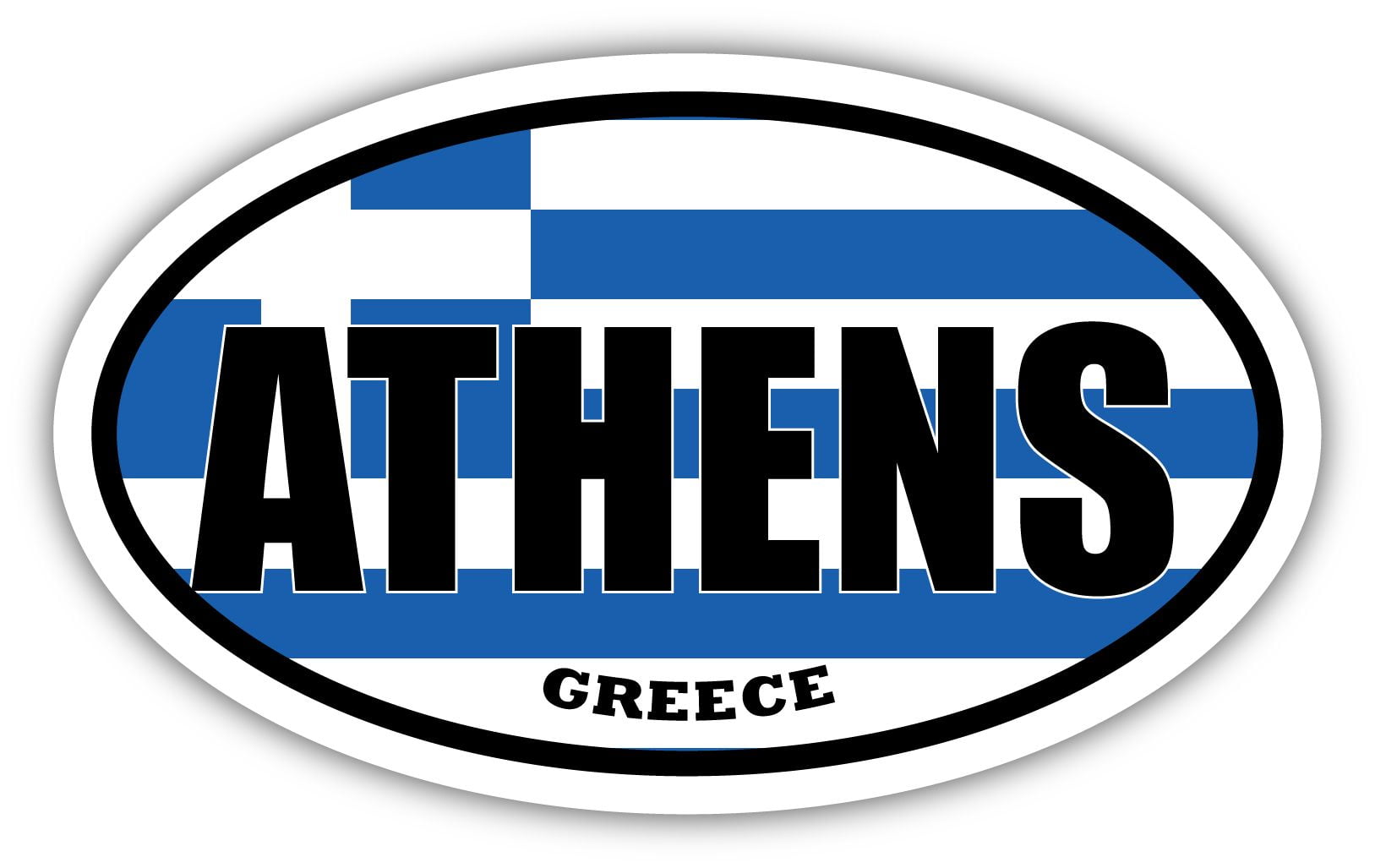 Athens Greece Flag Oval Decal Vinyl Bumper Sticker 3x5 inches - Walmart.com