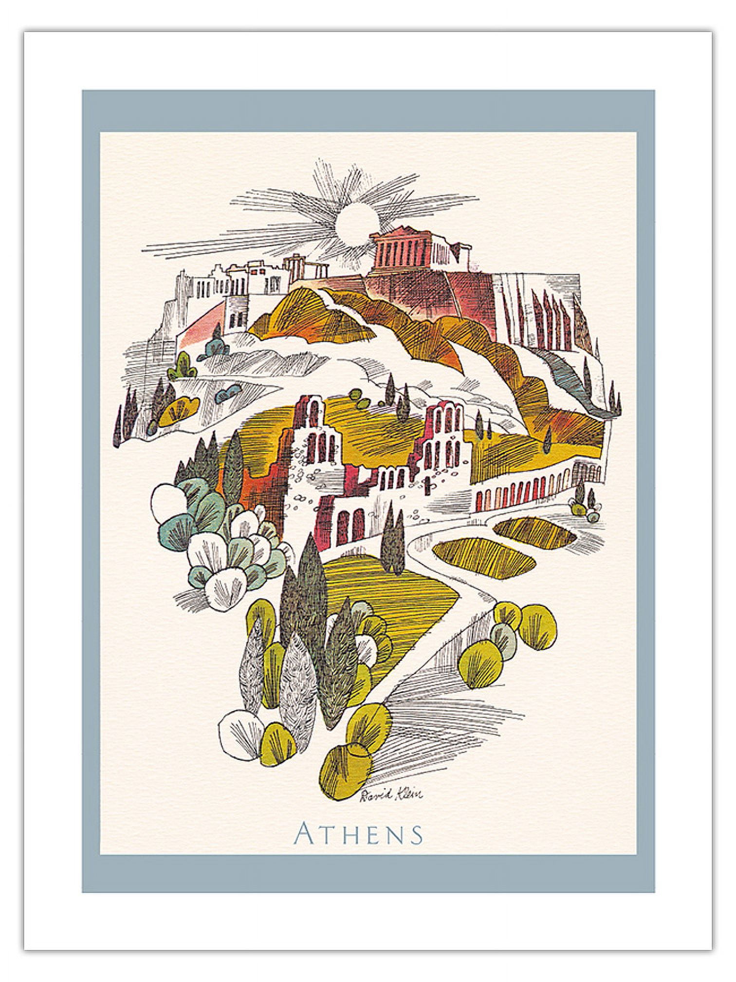 Athens Greece - Parthenon Temple Athenian Acropolis - Vintage Travel ...