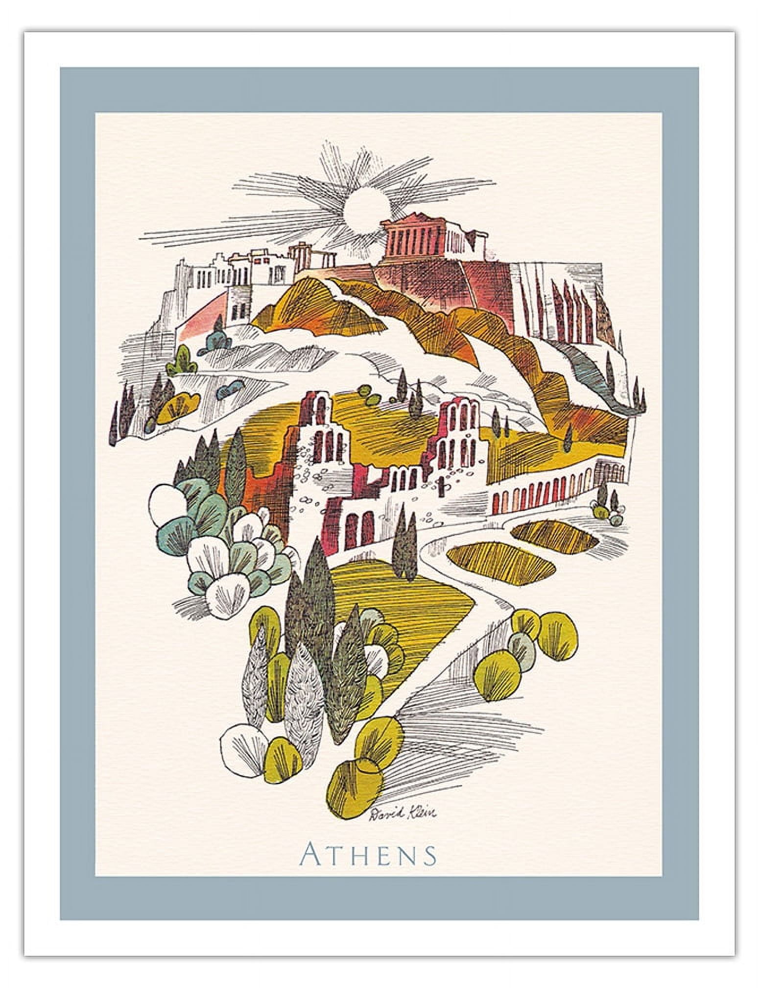 Athens Greece - Parthenon Temple Athenian Acropolis - Vintage Travel ...