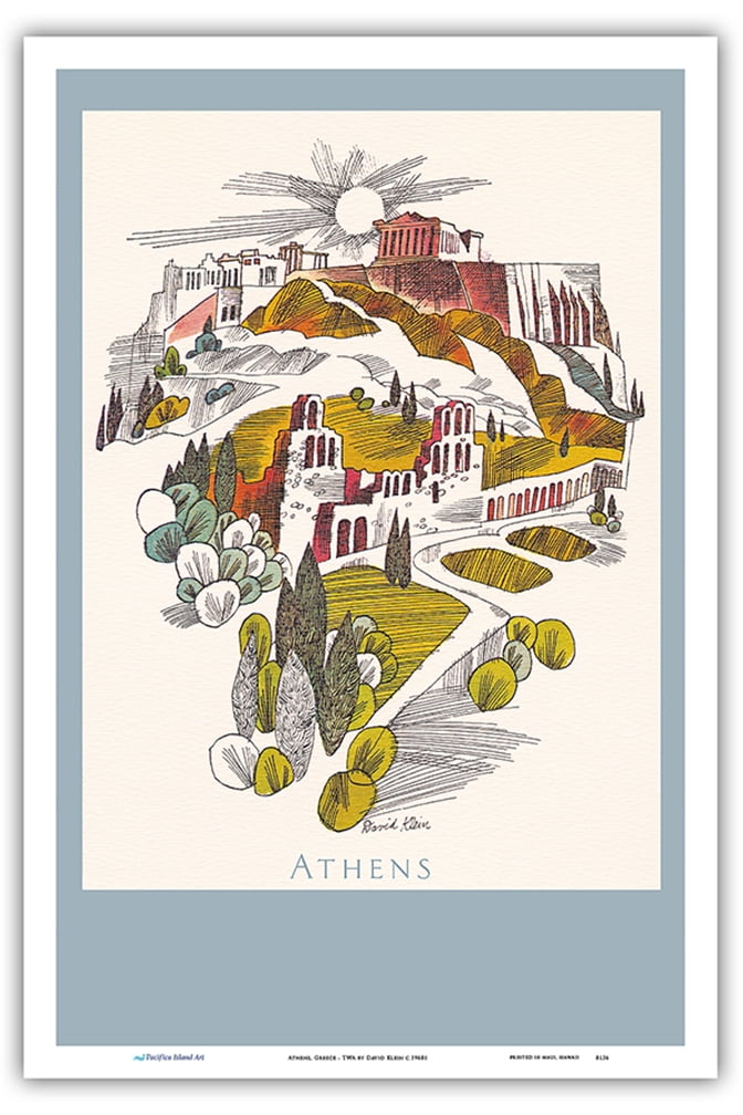 Athens Greece - Parthenon Temple Athenian Acropolis - Vintage Travel ...