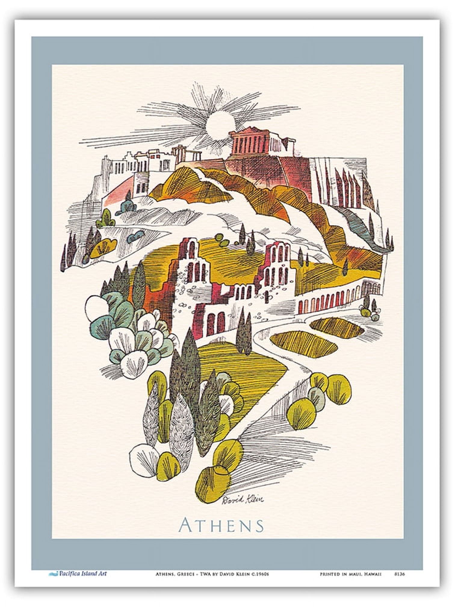 Athens Greece - Parthenon Temple Athenian Acropolis - Vintage Travel ...