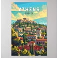 Athens Greece Travel Art Vintage Poster Home Decor Vintage Art Print ...
