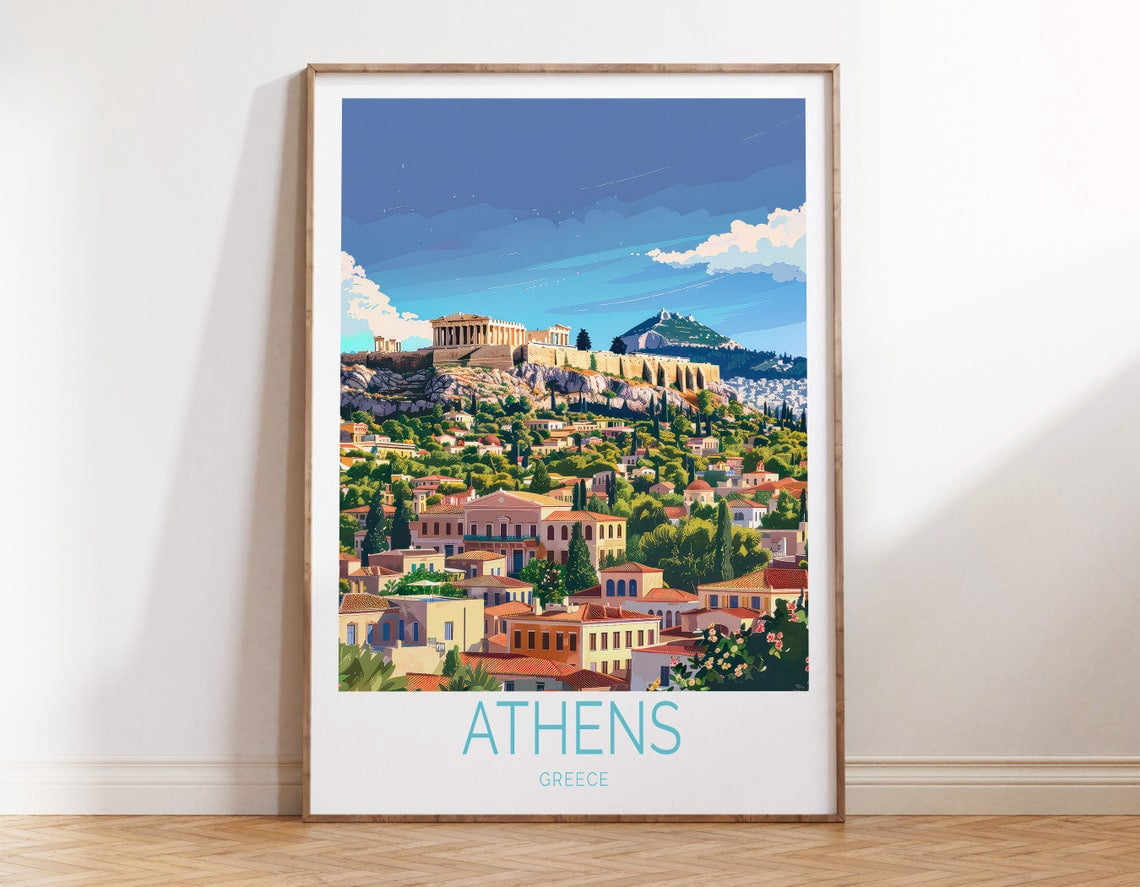 Athens Greece Travel Poster, Athens Parthenon Poster, Greece Travel ...