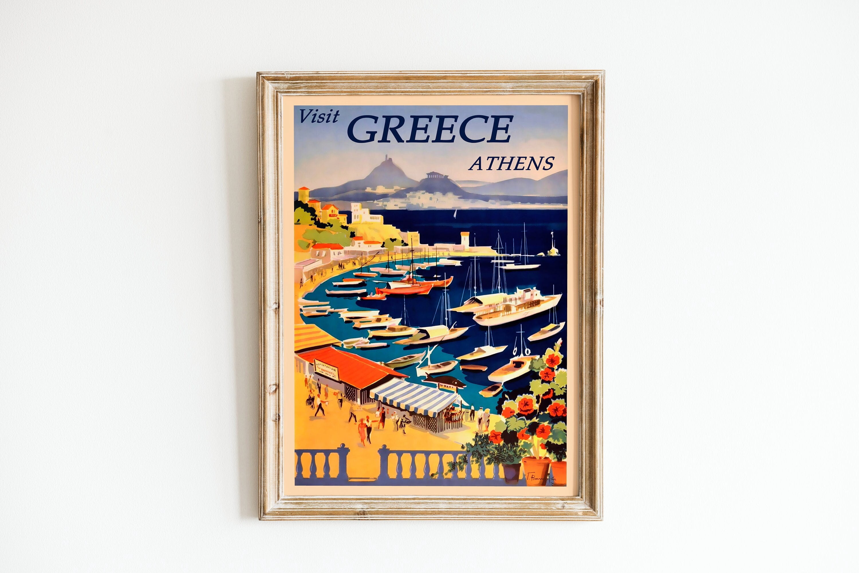Athens Greece Vintage Travel Poster, Castella Bay , Poster Print Only ...