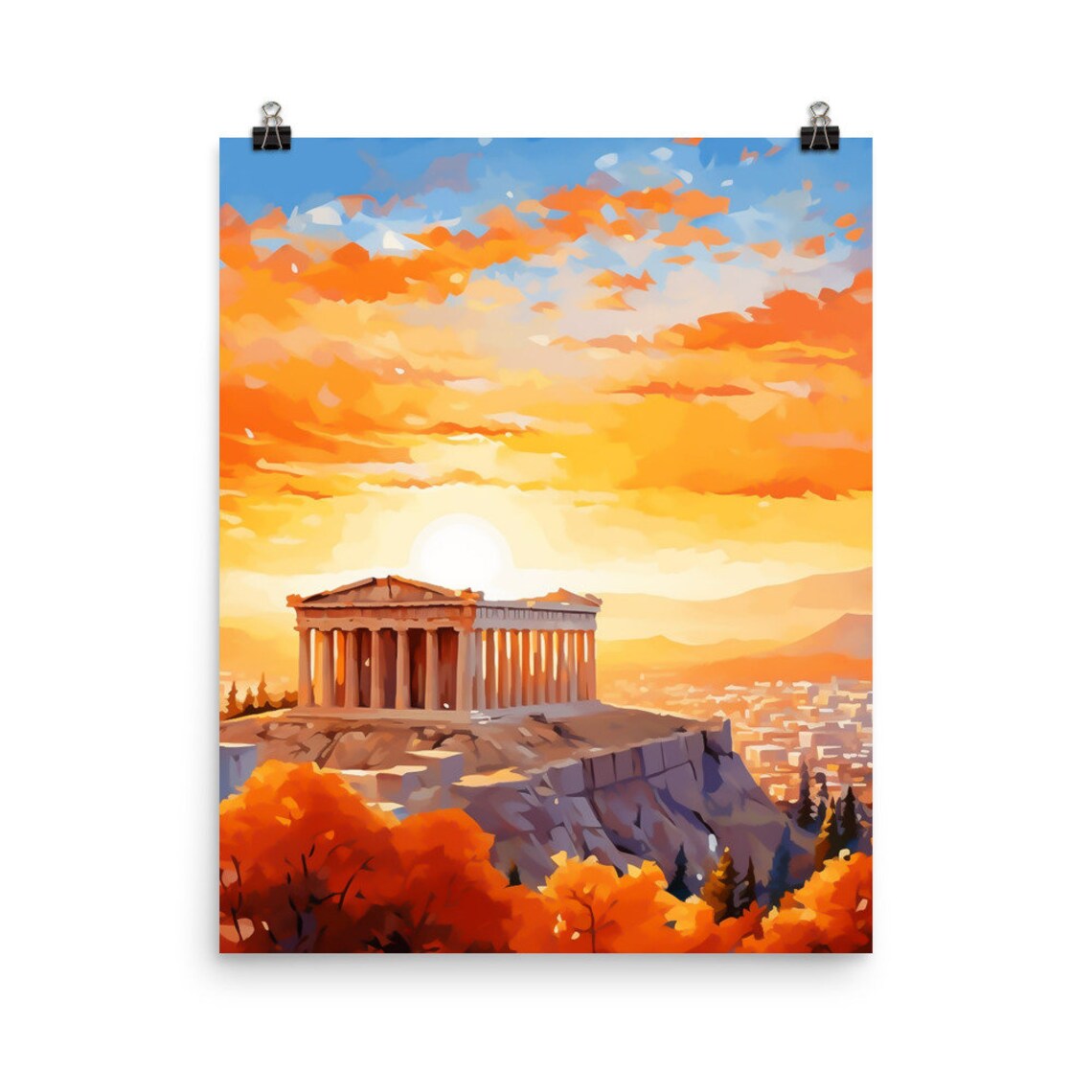 Athens Parthenon Print, Greece Wall Art, Ancient Landmark Poster, Greek ...