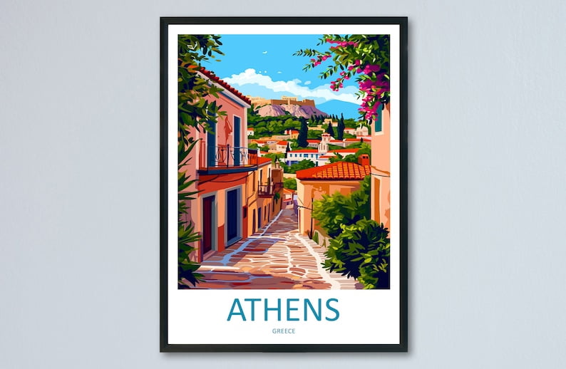 Athens Travel Print Wall Art - Greece Art Print for Lovers of Ancient ...