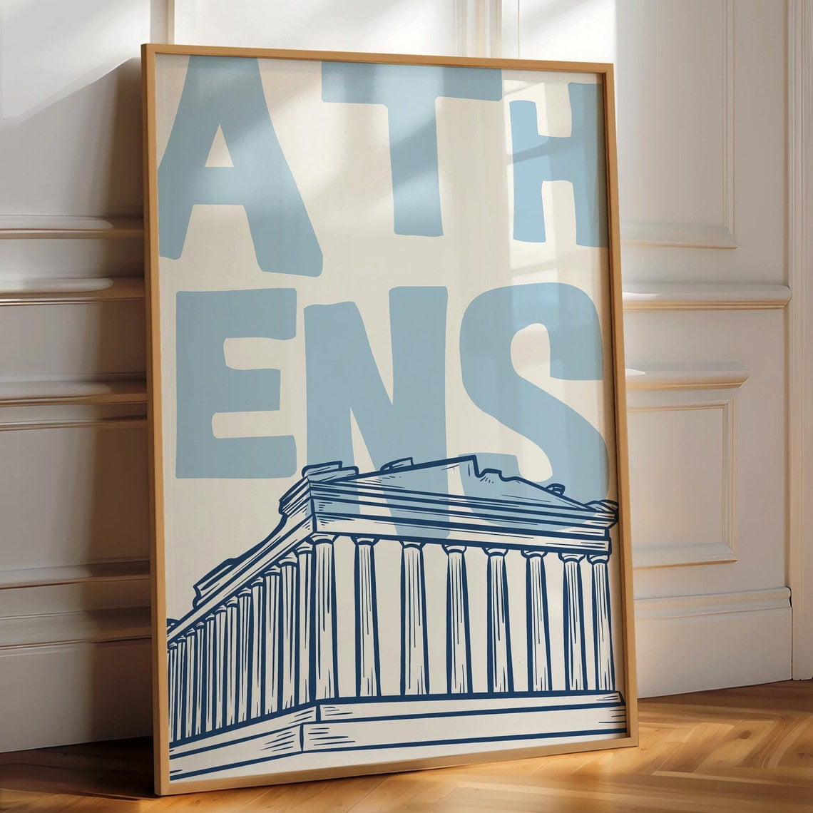 Athens Wall Art Print - Parthenon Greece Poster - Modern Travel Decor ...