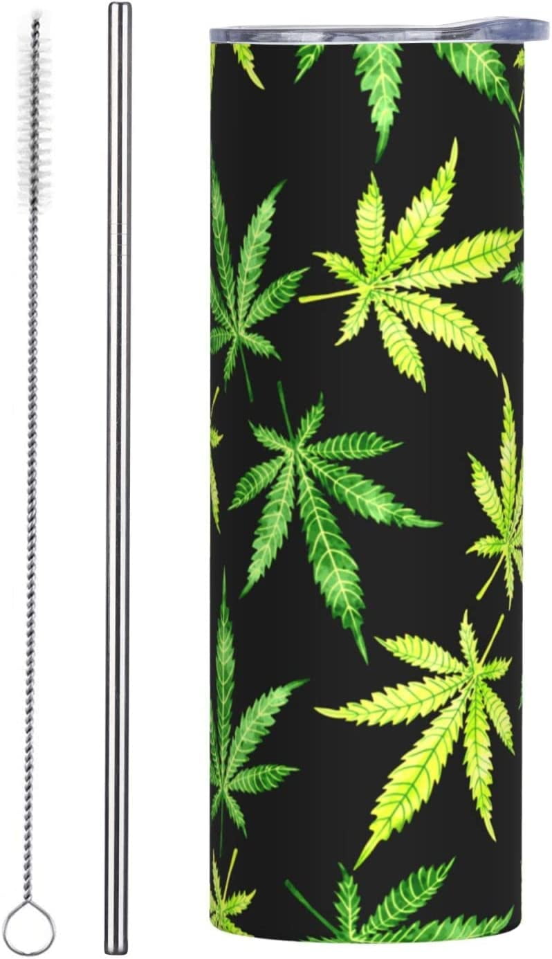 Athenstics Marijuana Leaf Coffee Cup 20 Oz Stainless Steel Mug With Lid ...