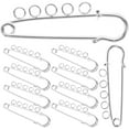 Athitqq 10pcs Brooch Findings Safety Pins Needles With Holes Metal Pins Brooch For Diy