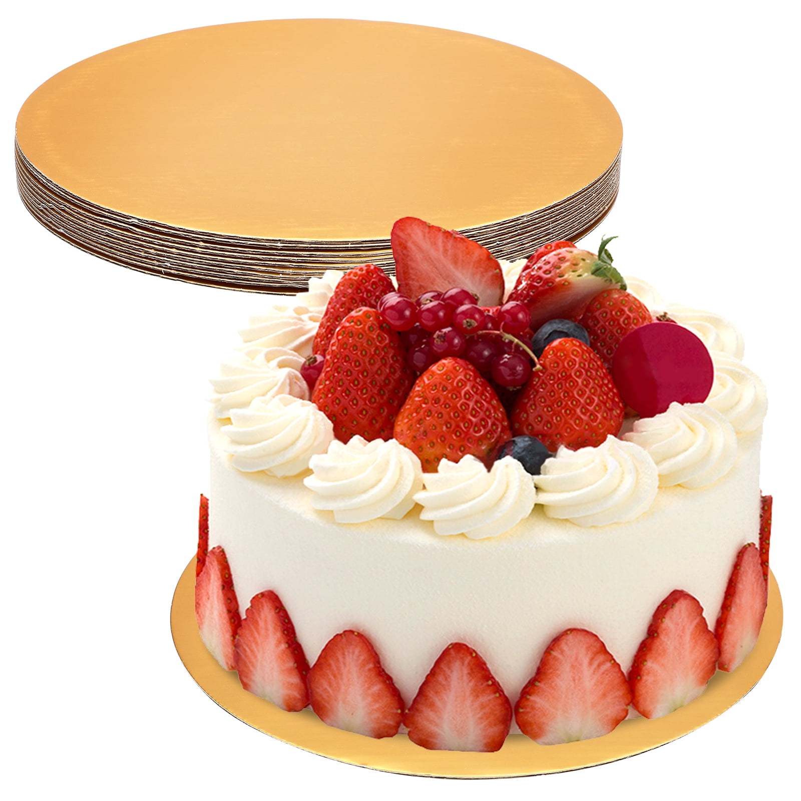Athitqq 10pcs Cake Base Round Cake Board Corrugated Paper Cake Drums ...