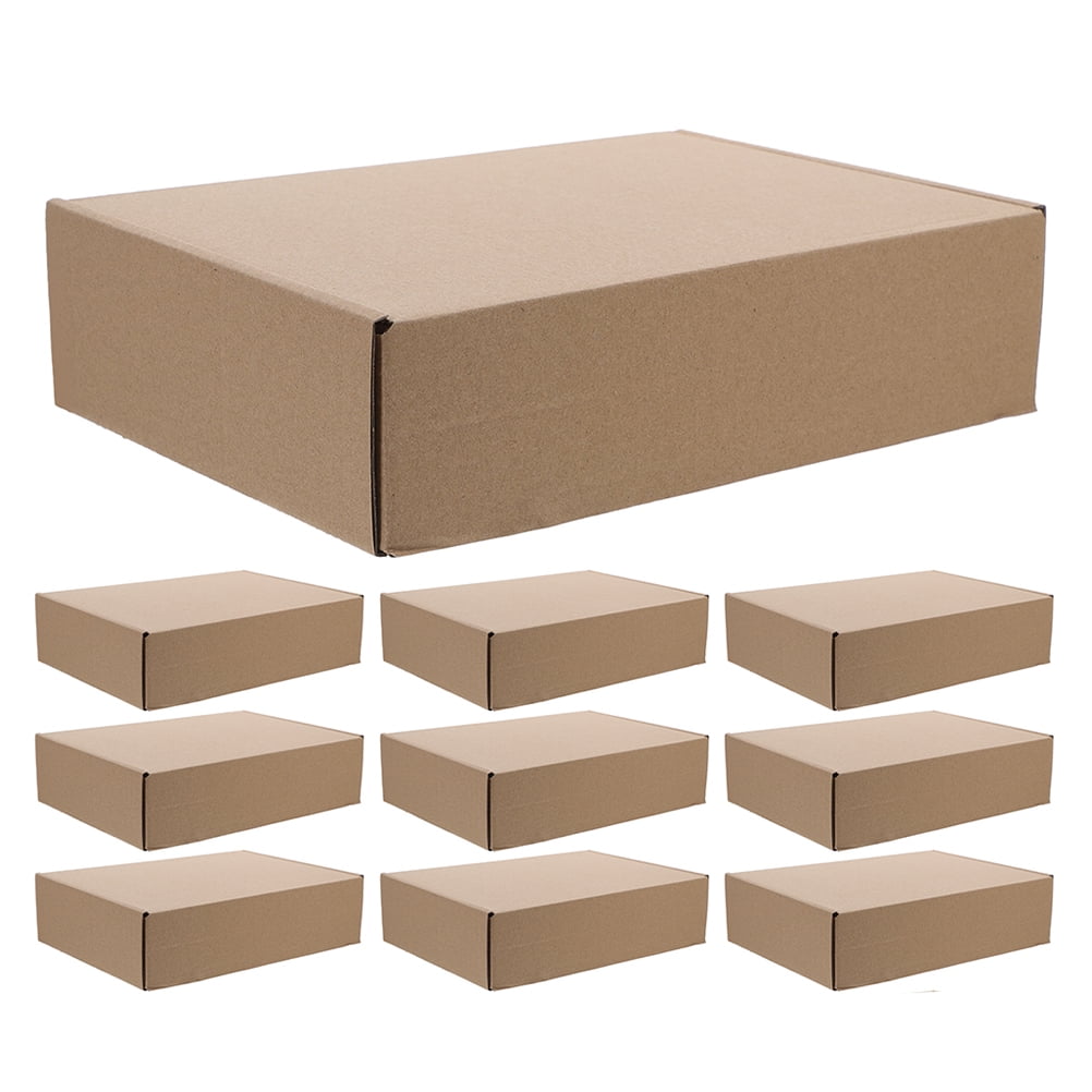 KONTONTY 10Pcs Kraft Brown Mailing Boxes for Efficient Space Use and ...