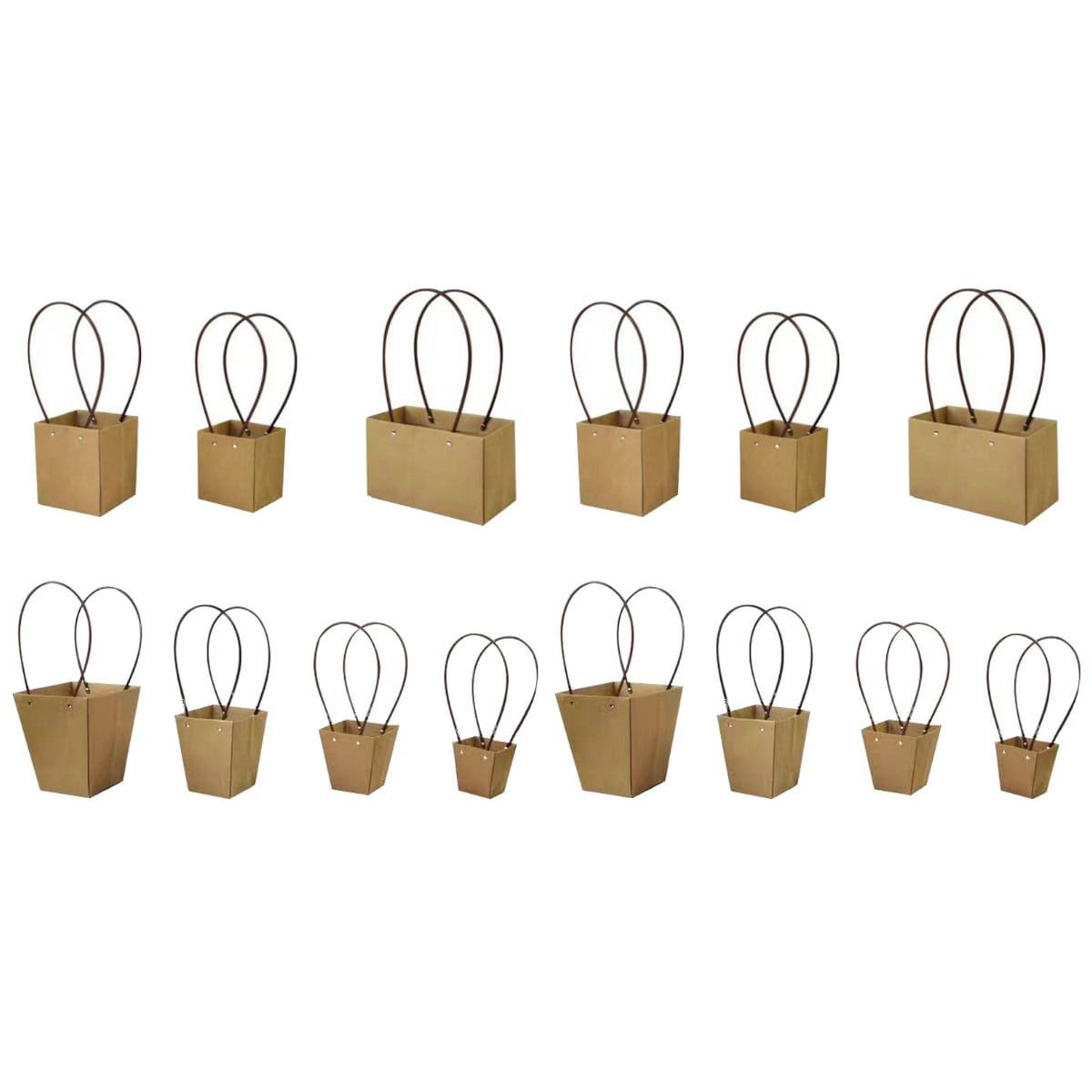 Athitqq 14 Pcs Kraft Paper Hand Bag Retro Present Bag Creative Flower ...