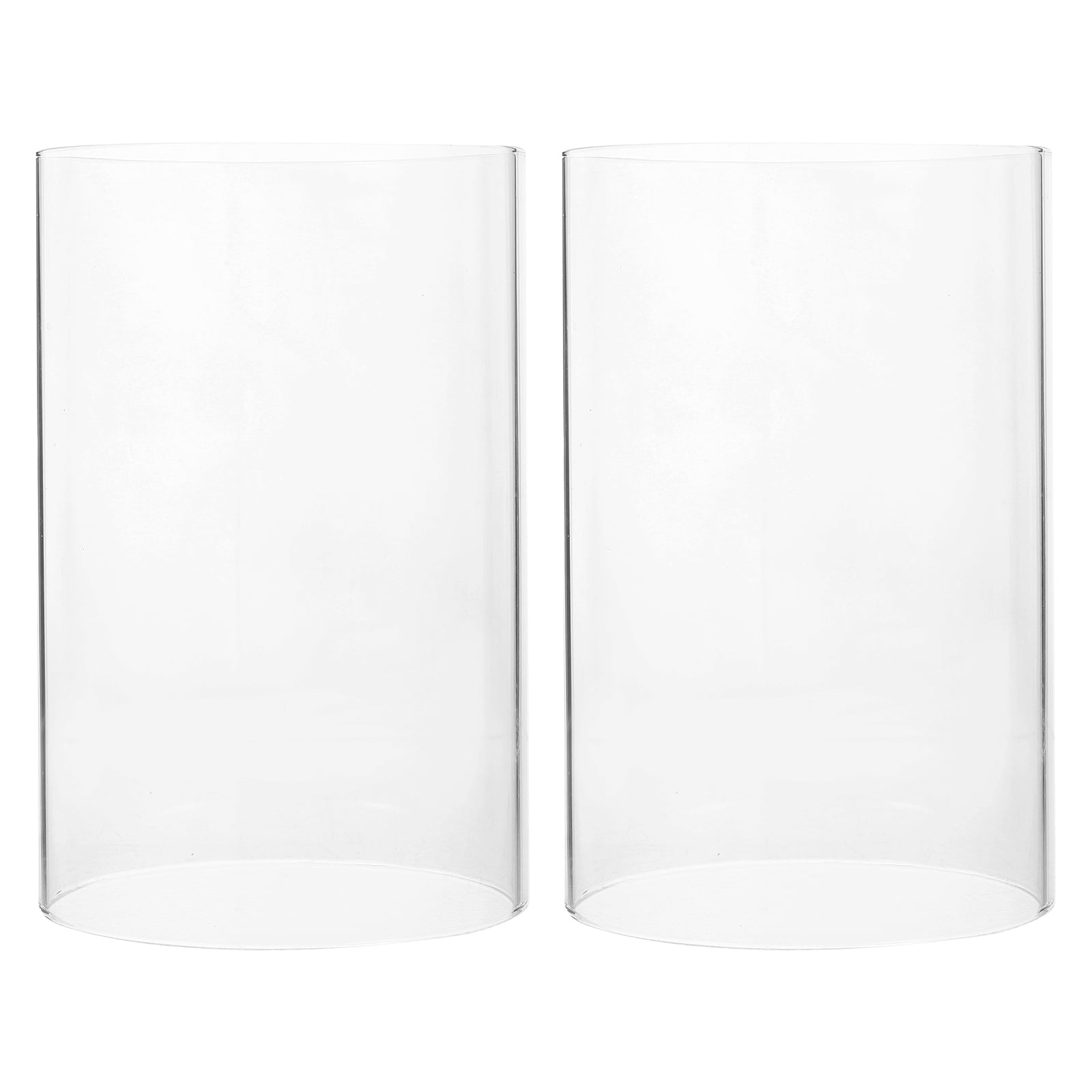 KONTONTY 2pcs Cylindrical Glass Windproof Candle Cover Protector ...