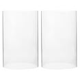 KONTONTY 2pcs Cylindrical Glass Windproof Candle Cover Protector ...