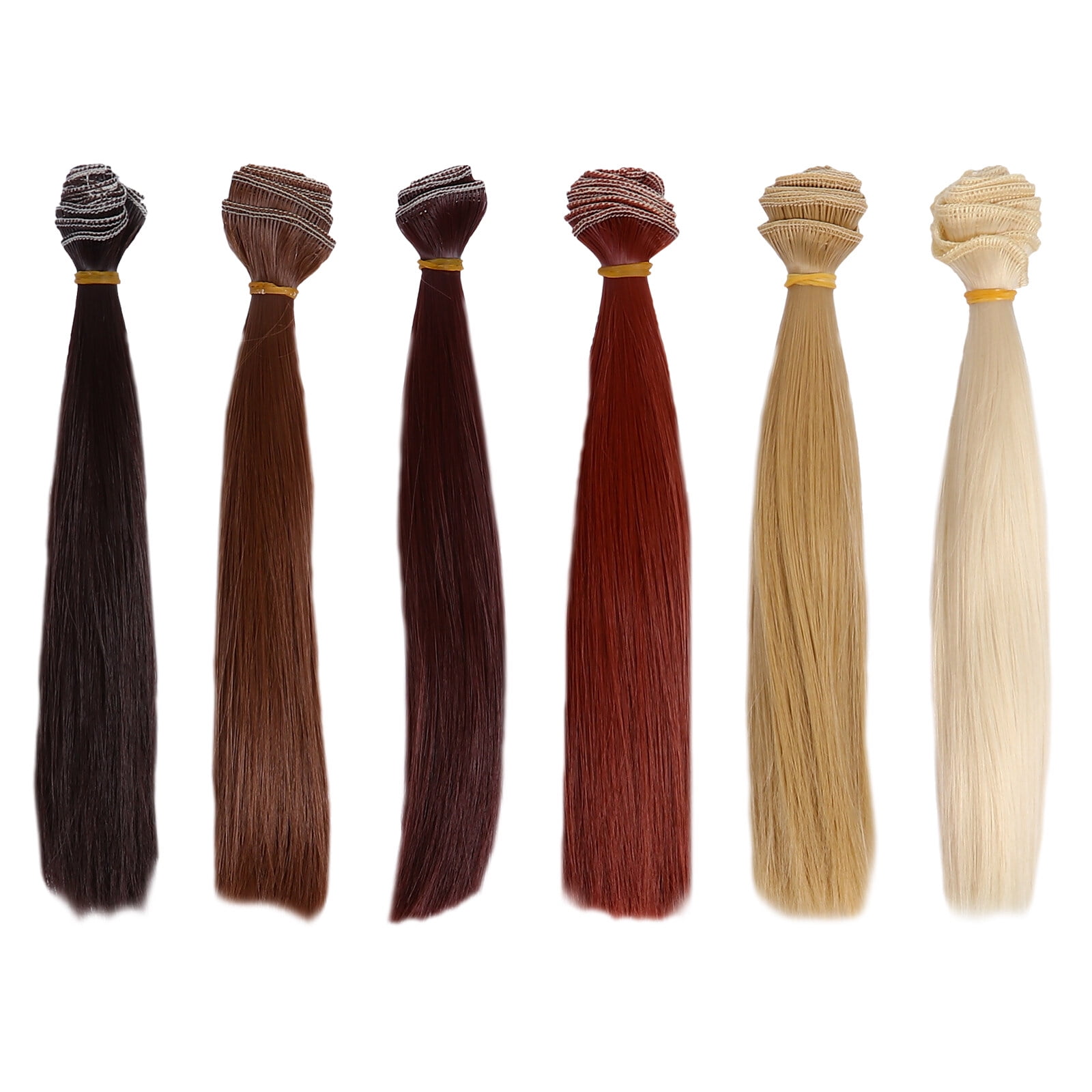Athitqq 6pcs Heat Resistant Straight Hair Wig Handcraft DIY Doll Wigs ...