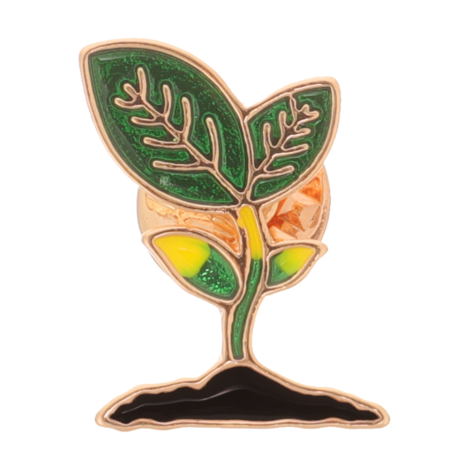 Athitqq Creative Lovely Leaves Plant Bean Sprouts Enamel Brooch Collar ...