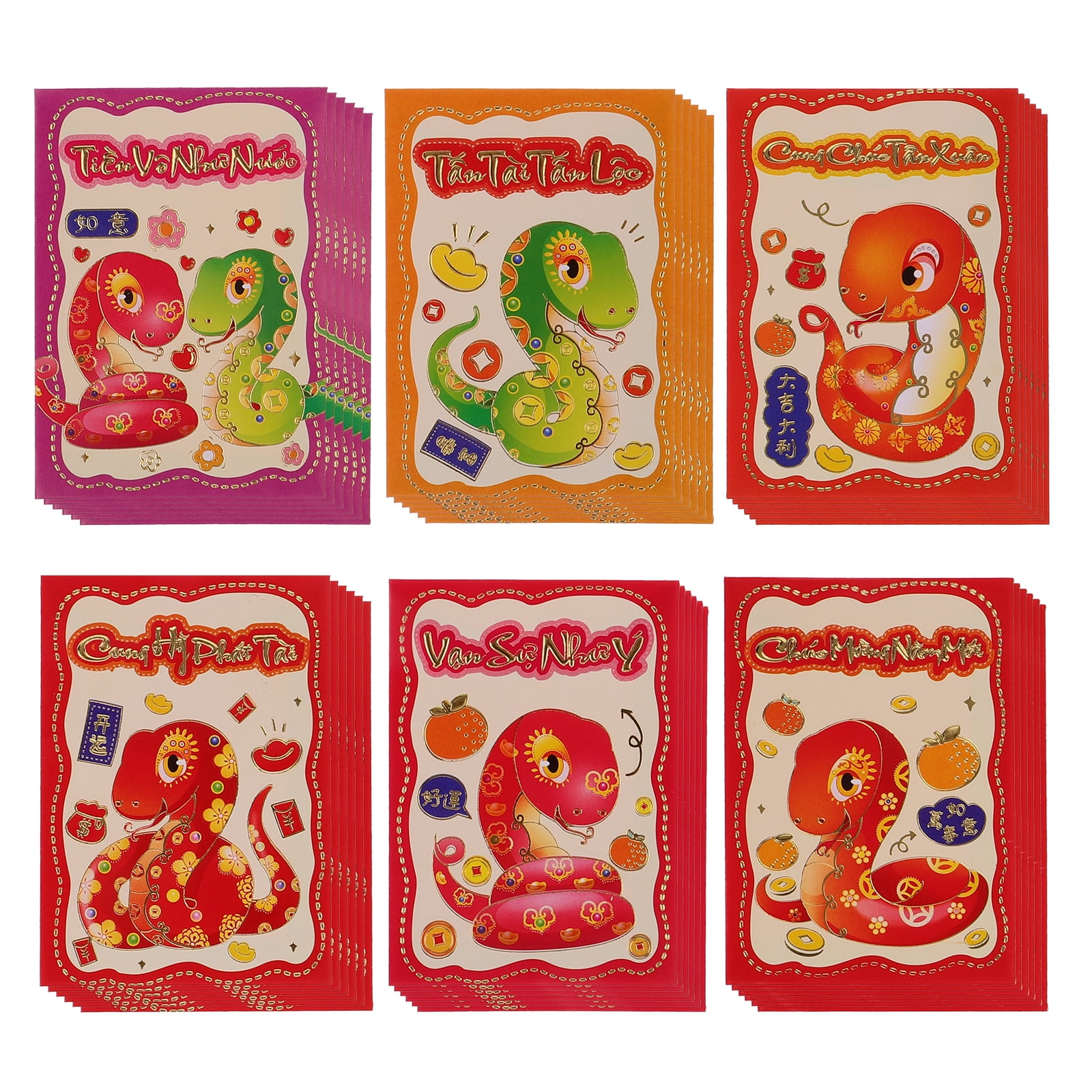 Athitqq Vietnamese Red Envelopes 36pcs 2025 Year Of The Snake Money ...