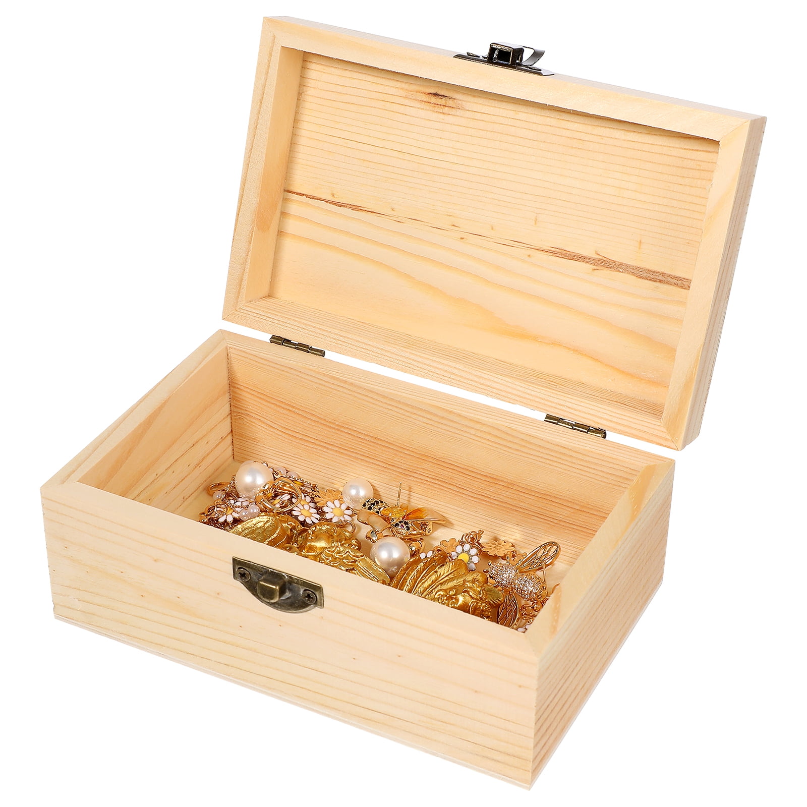 Athitqq Wooden Jewelry Box Handcraft DIY Jewelry Box Jewelry Storage ...