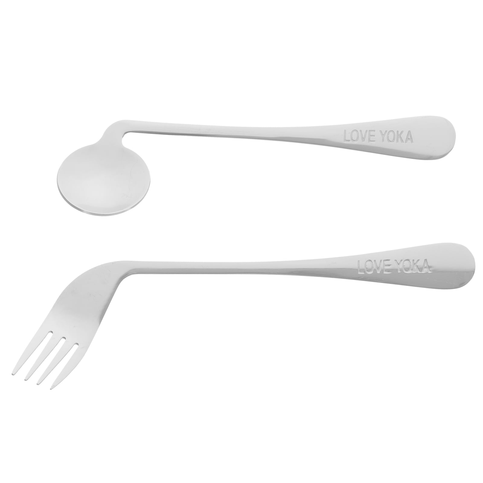 AthitqqM 1 Set Angled Fork Spoon Lightweight Ergonomic Fork Spoon ...