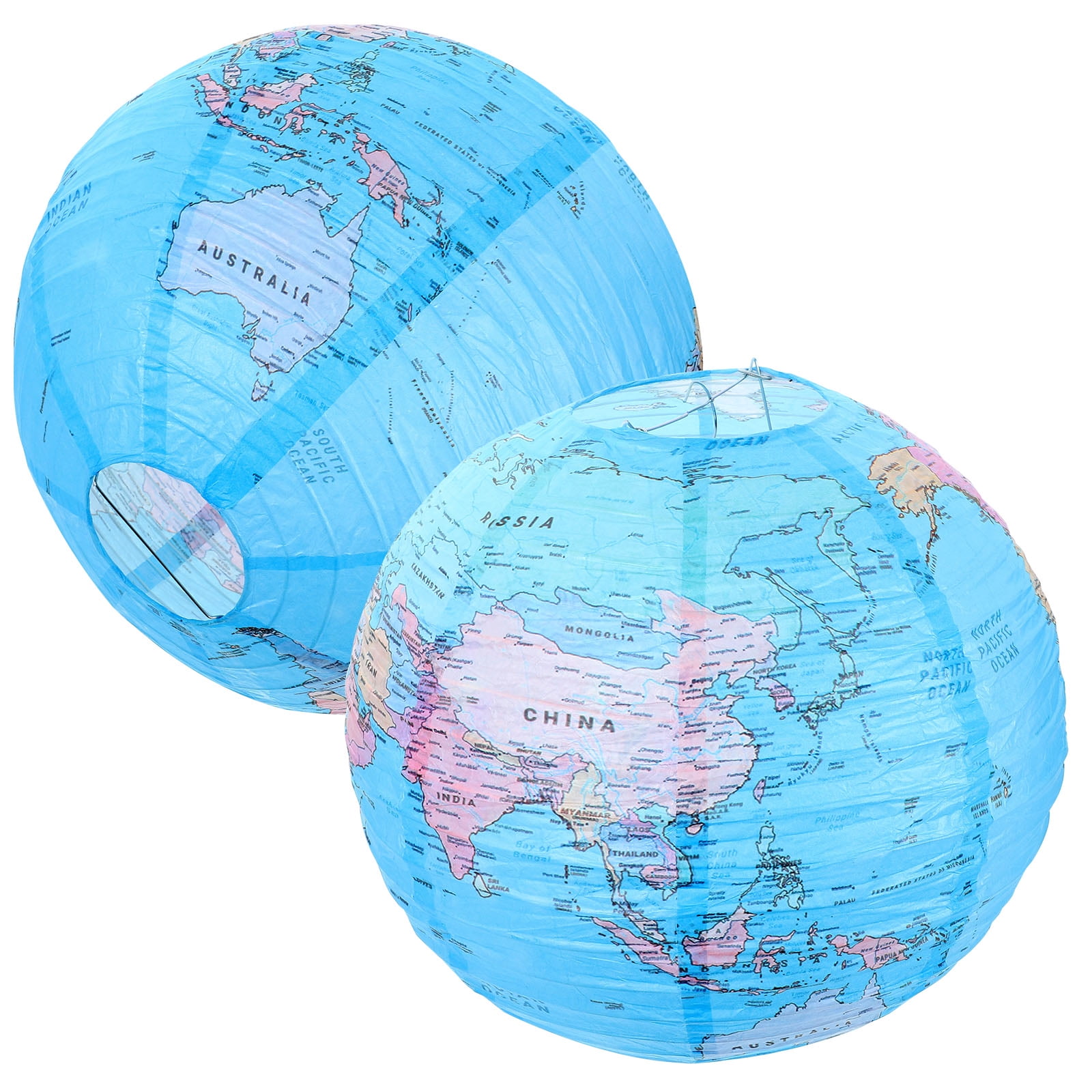 AthitqqM 2pcs Paper Earth Lanterns World Map Lantern Ornament Party ...