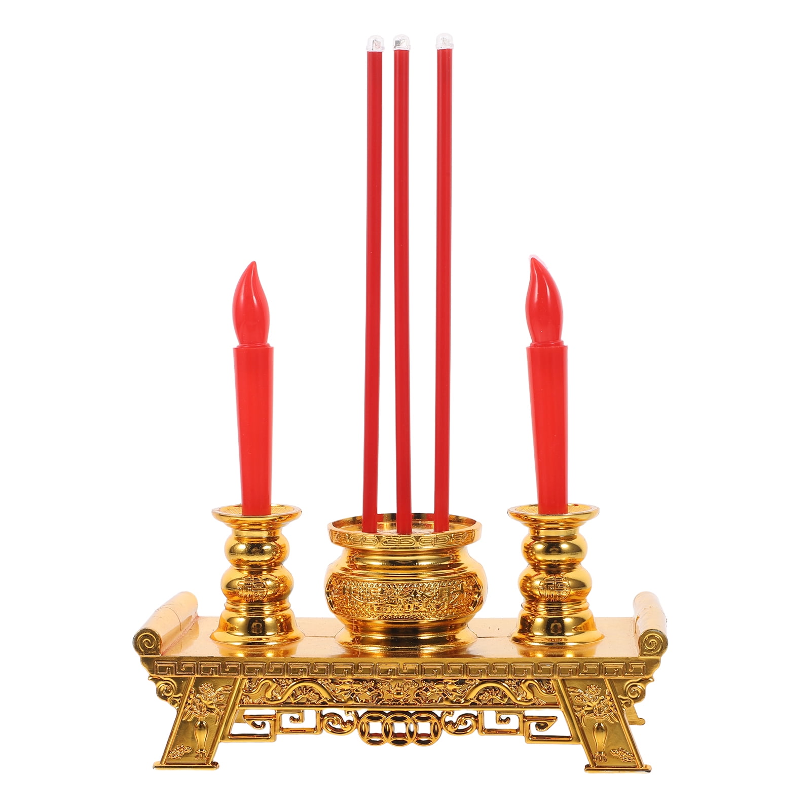 AthitqqM Chinese Candle Lamp Candlestick Worship Candle Light Buddhism ...