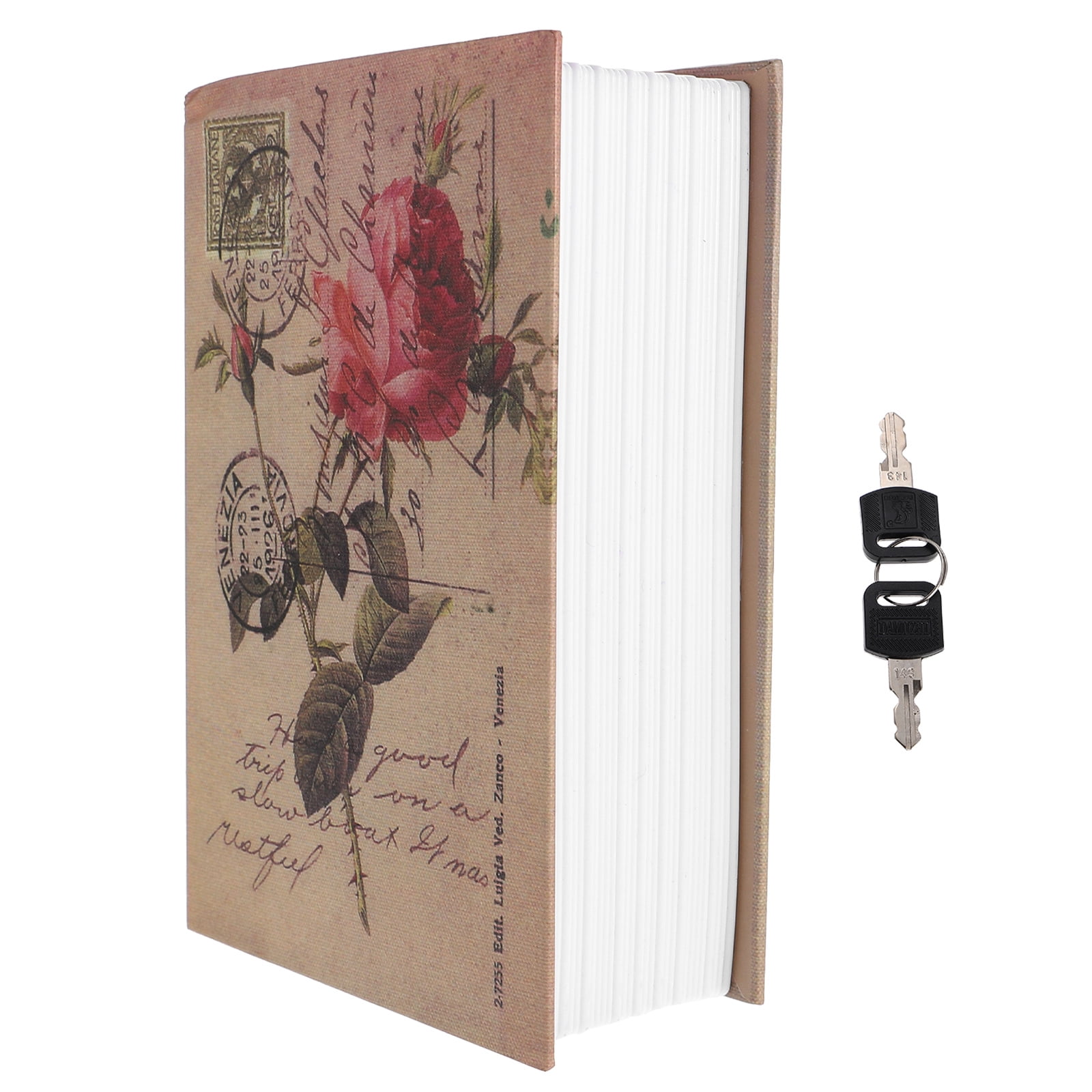 AthitqqM Simulation Book Coded Lock Box Retro Style Pattern Safe Box ...