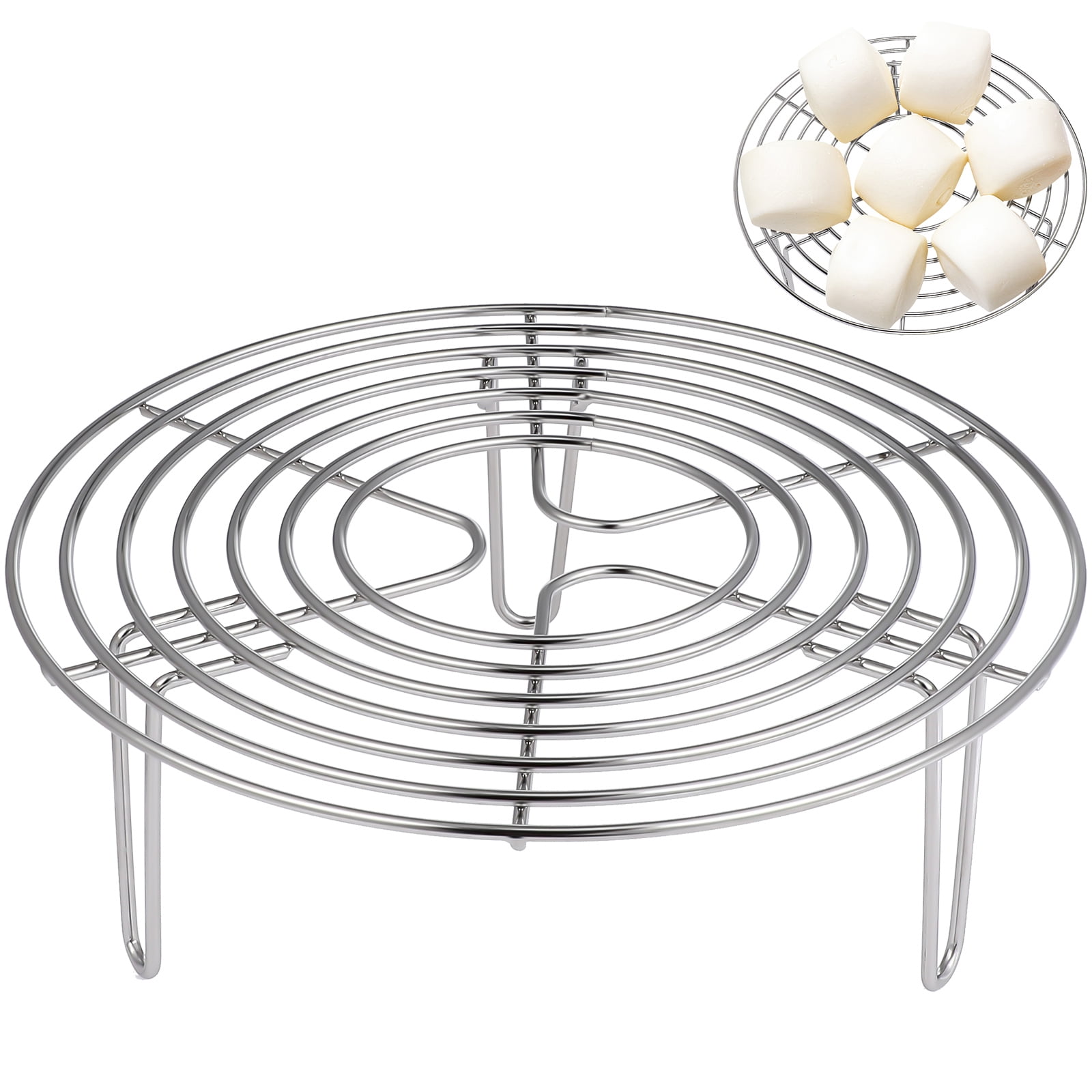 AthitqqM Stainless Steel Steamer Rack Round Cooling Rack for Steaming ...