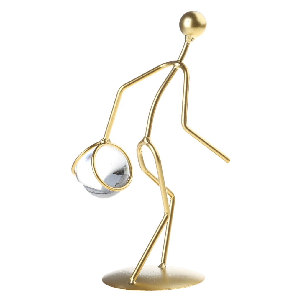 Athlete Crystal Ball Figurine Geometry Man Statue Children Room Office ...
