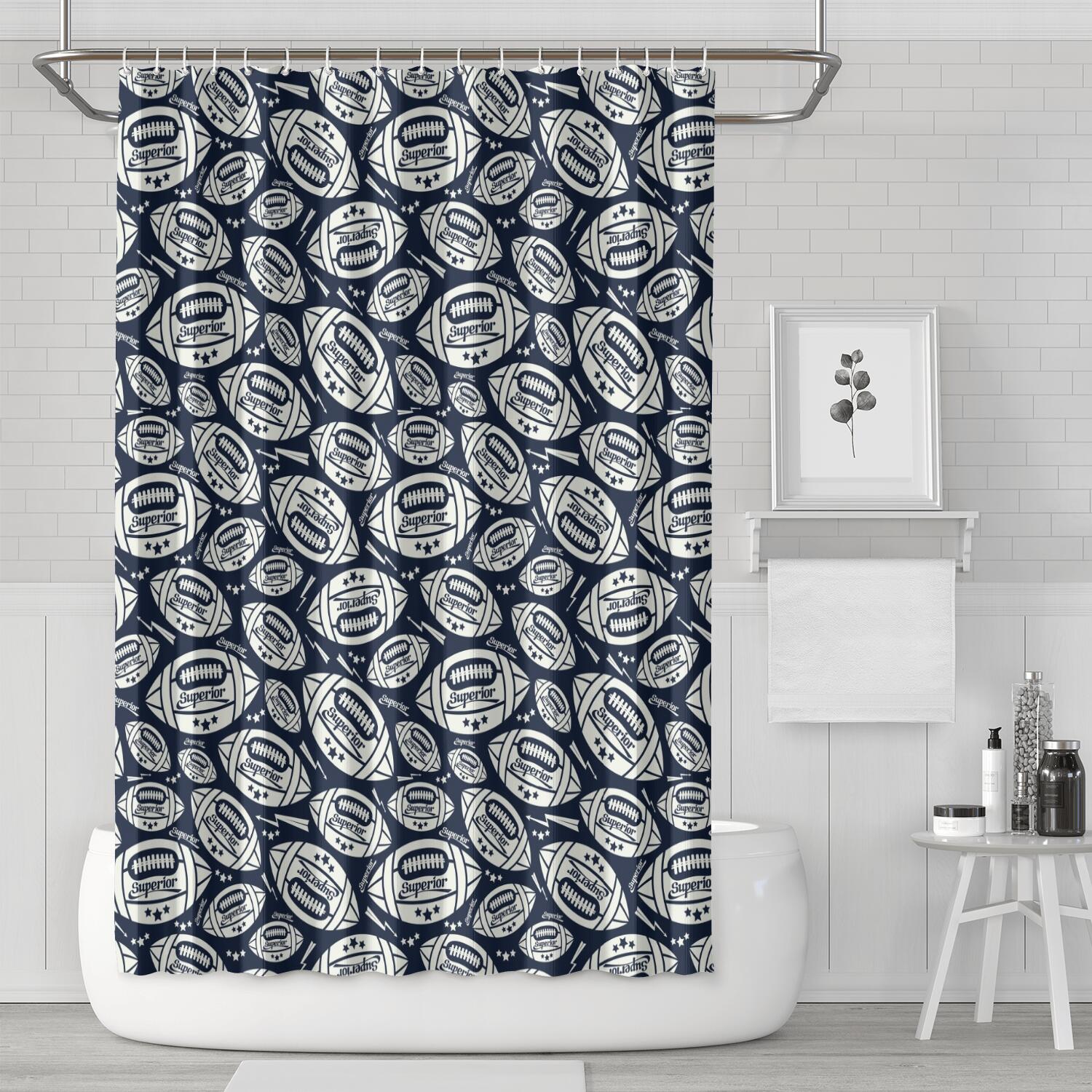 Athlete Shower Curtain - Team Sports Print Waterproof Fade-Resistant ...