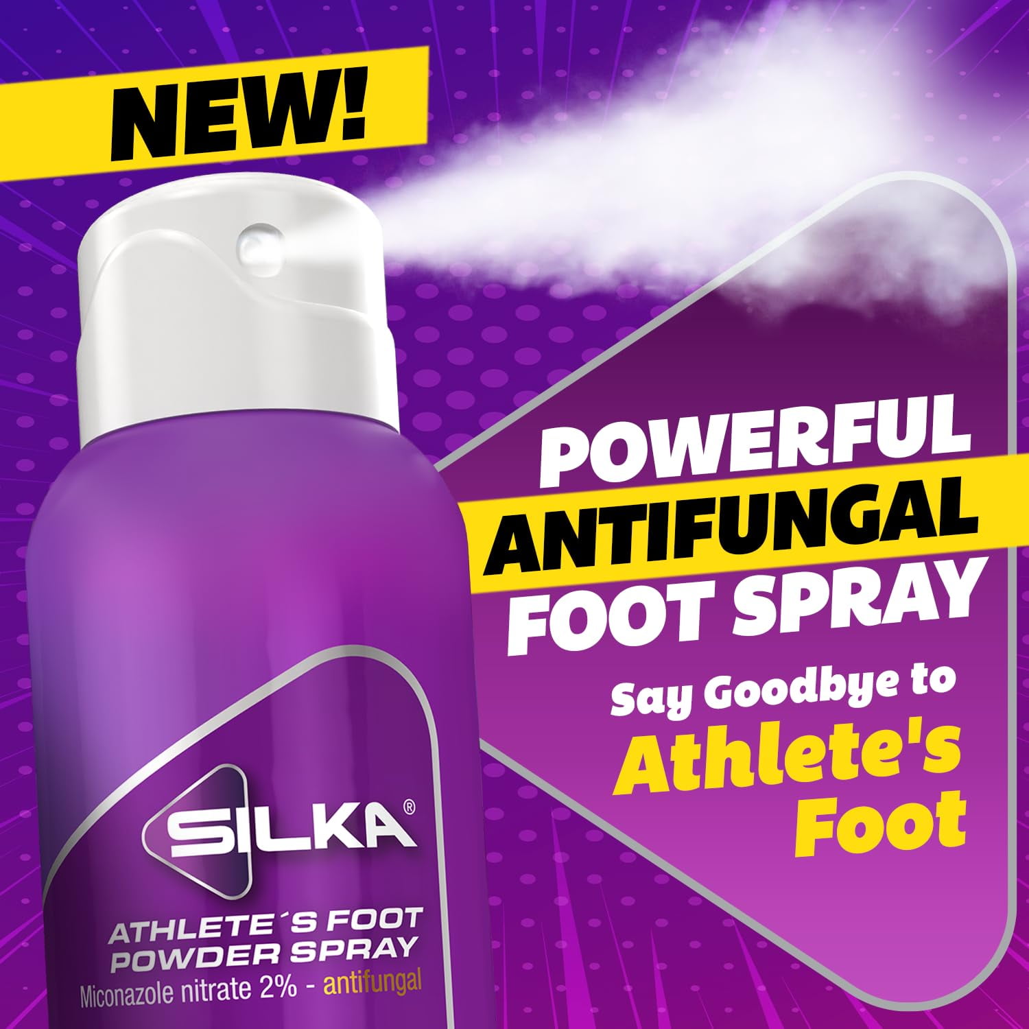 Athlete's Foot Spray, 2% Nitrate Antifungal, 4.6 Oz (2 Pack) for ...